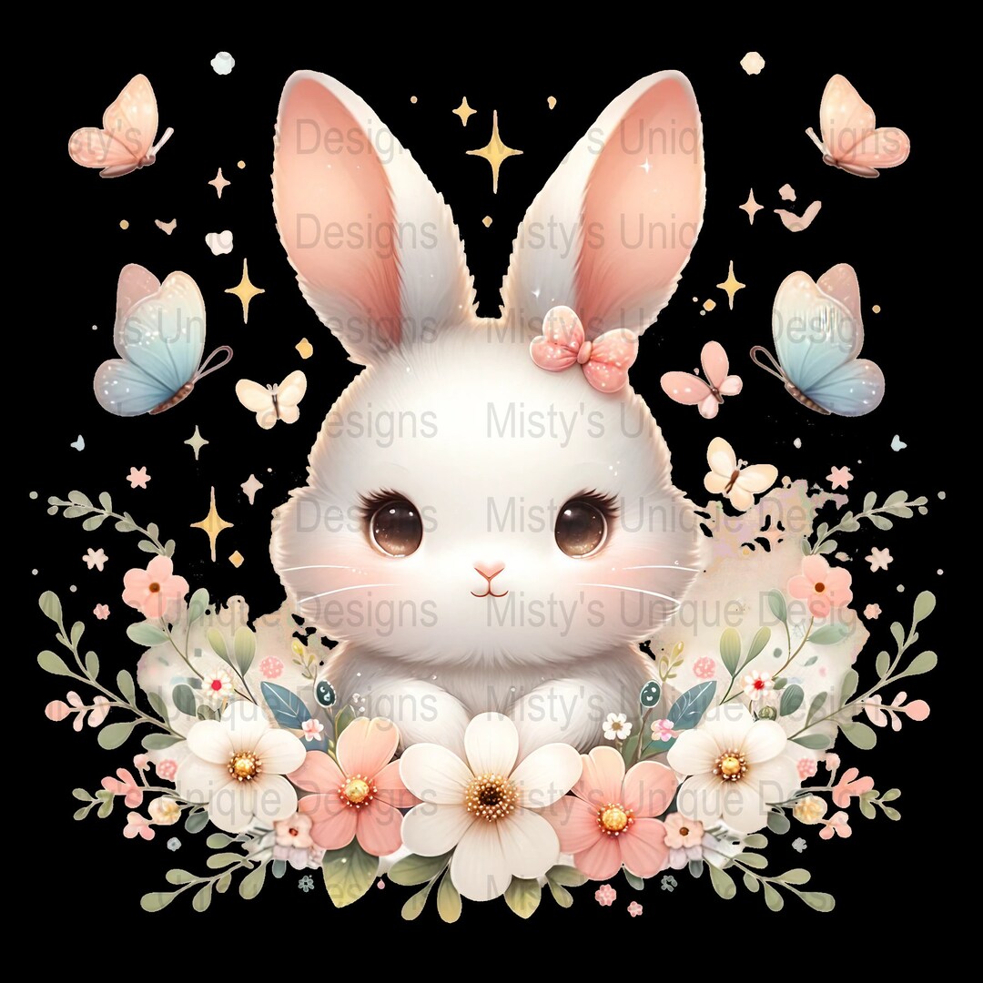 Super Cute Girl Bunny Clipart Bunny PNG Image for Printing - Etsy Canada