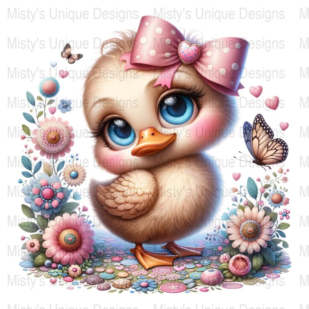 Cute Baby Duck Clipart, Adorable Duckling PNG, Digital Download Clipart ...