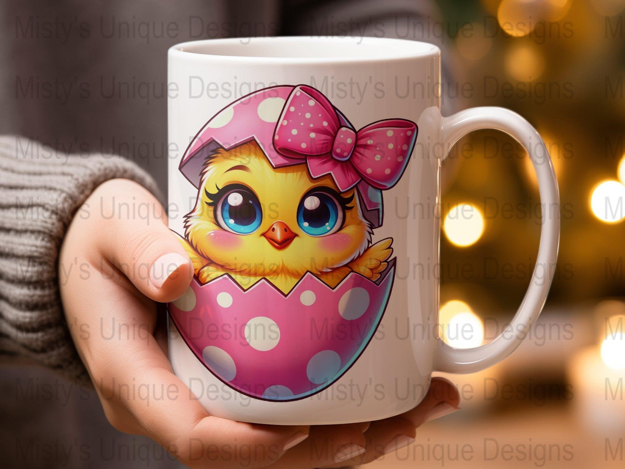 Cute Easter Chick Clipart, Digital Download, Yellow Chick in Egg PNG ...