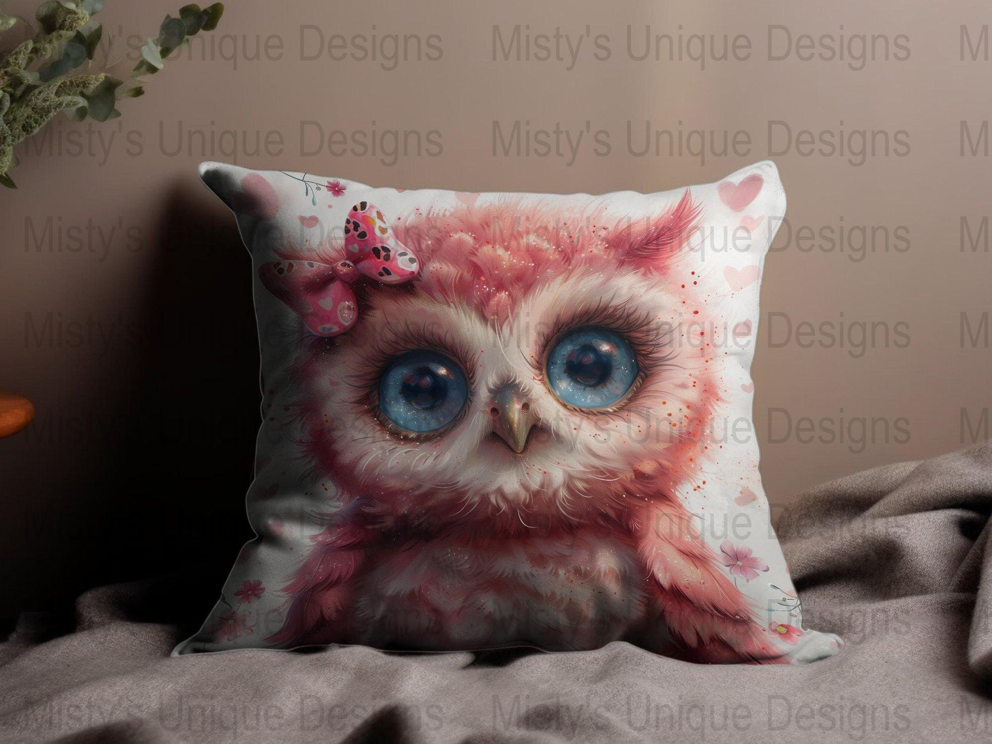 Cute Pink Owl Digital Paper, Printable PNG Download, Whimsical Animal ...