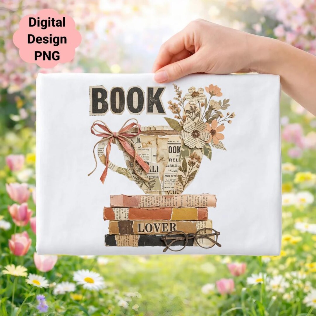 Vintage Book Lover Clipart, Reading PNG, Literary Collage Art (digital ...
