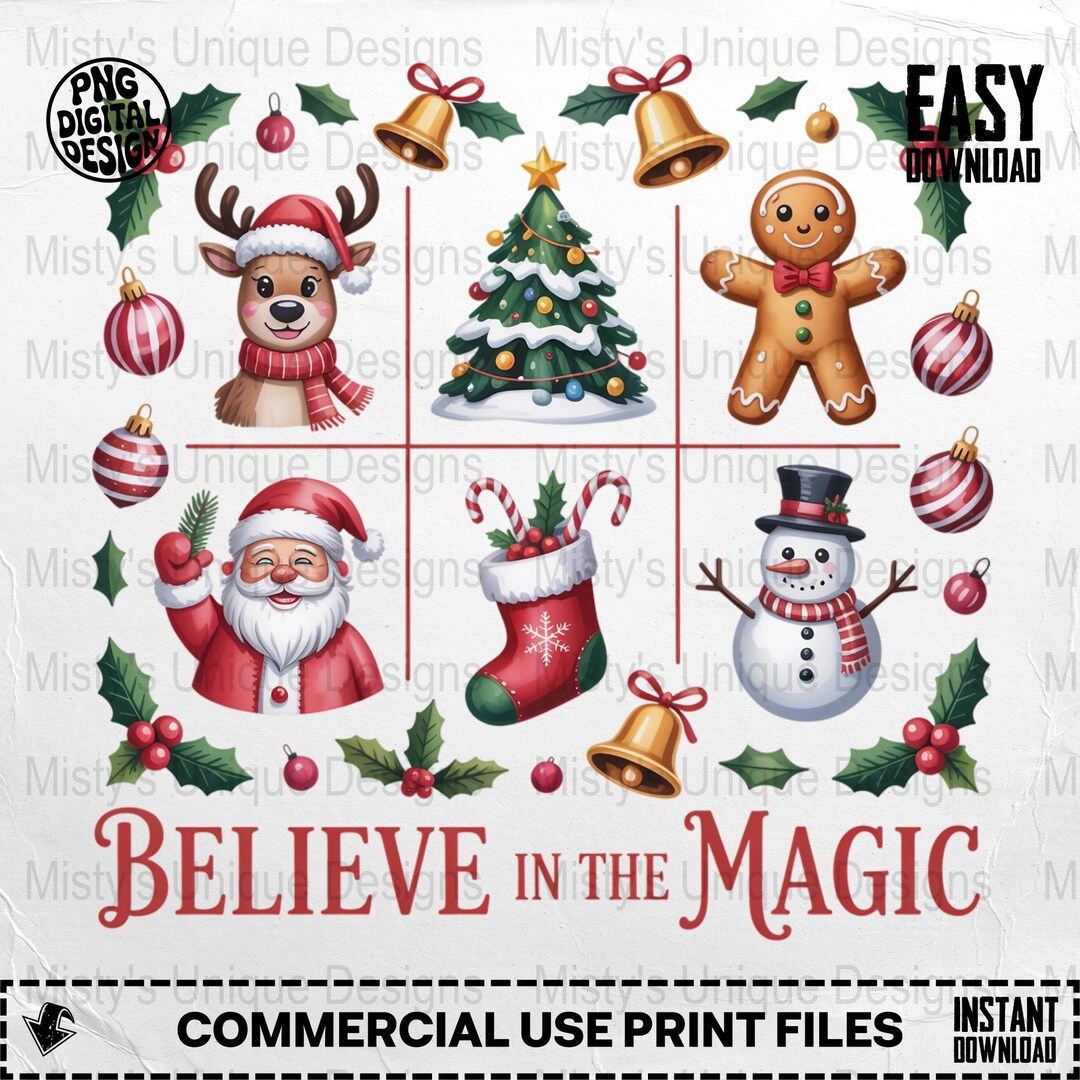 Christmas Clipart PNG, Digital Download, Holiday Graphic, Festive ...