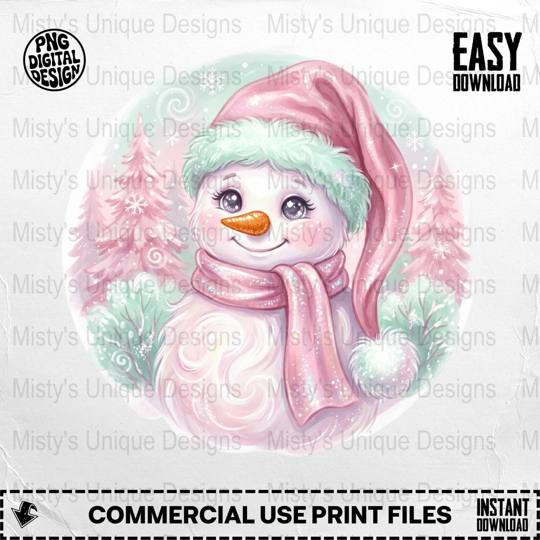 Cute Snowman Digital Download Clipart PNG, Holiday Season Art, Winter ...