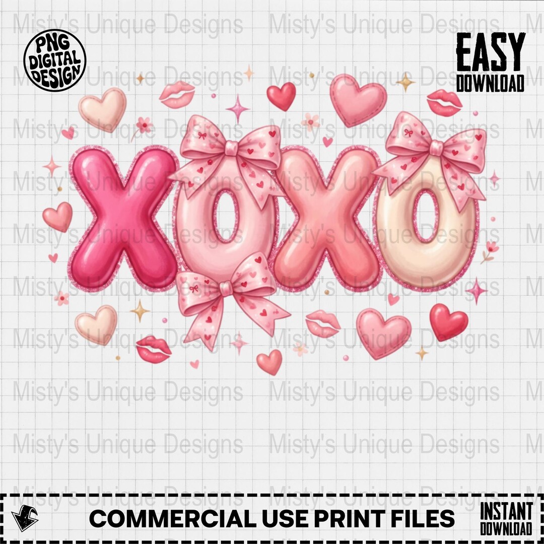 XOXO Clipart PNG, Digital Download, Valentine's Day Graphics, Cute ...