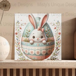 Easter Bunny Clipart PNG, Cute Rabbit Digital Download, Spring Floral ...