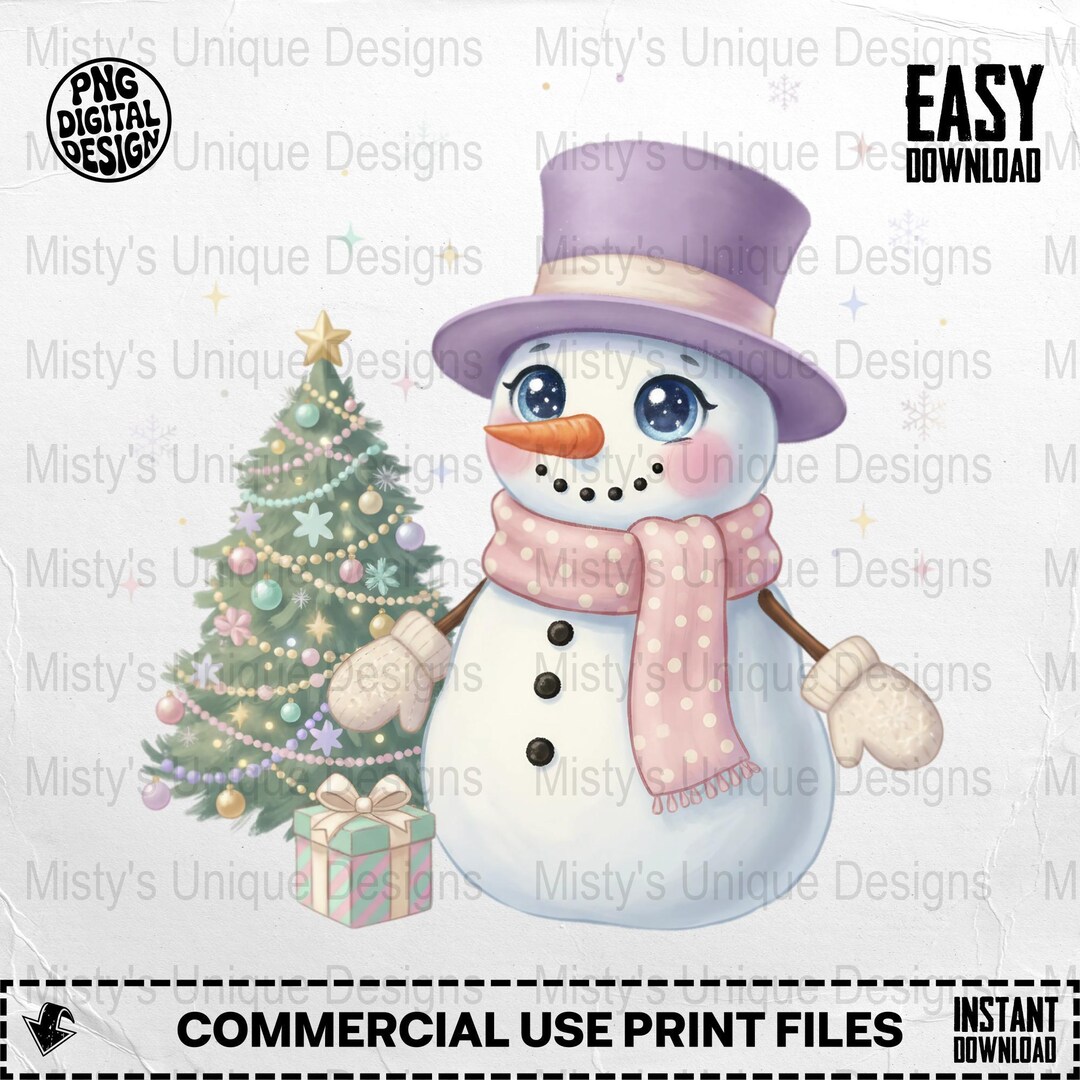 Snowman Digital Download Clipart PNG, Christmas Tree, Cute Snowman ...
