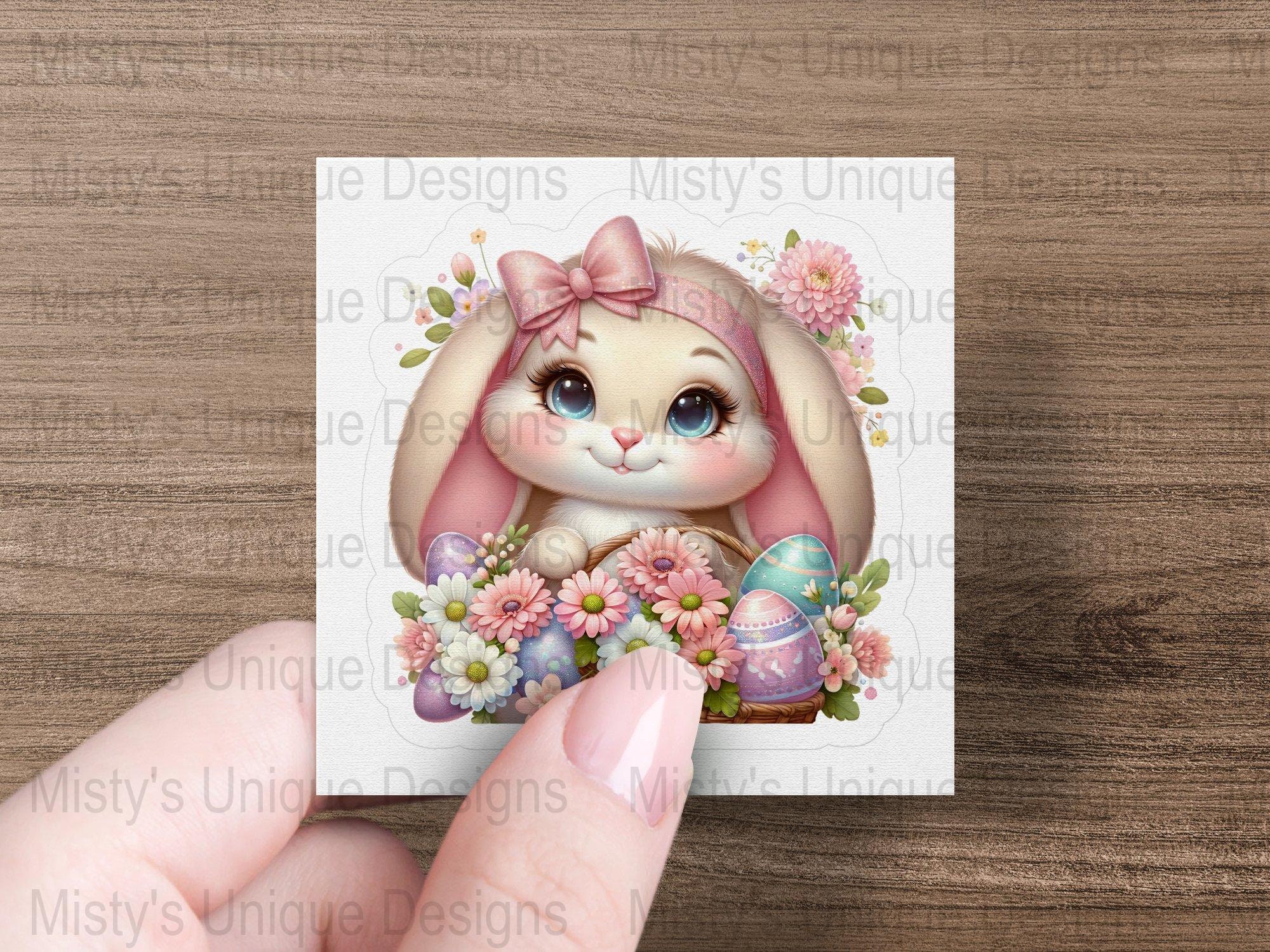 Easter Bunny Clipart, Spring Floral PNG (digital Download - Etsy
