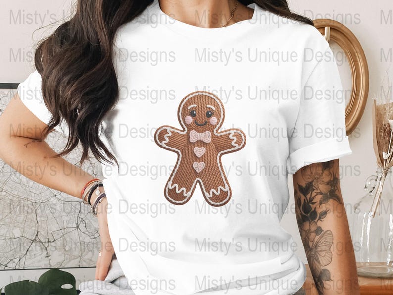 Gingerbread Man Digital Art, Cute Holiday Printable, Festive Decor ...