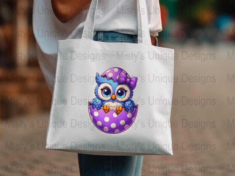 Cute Easter Owl Clipart, Digital Download, Purple Eggshell Cartoon Owl ...