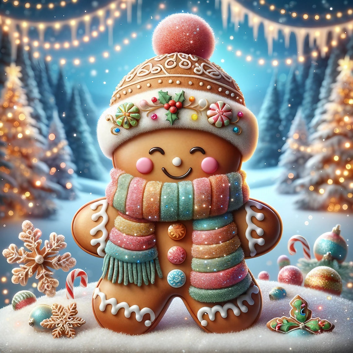 Colorful Gingerbread Man Digital Paper, Digital Paper 12 X 12, Digital ...