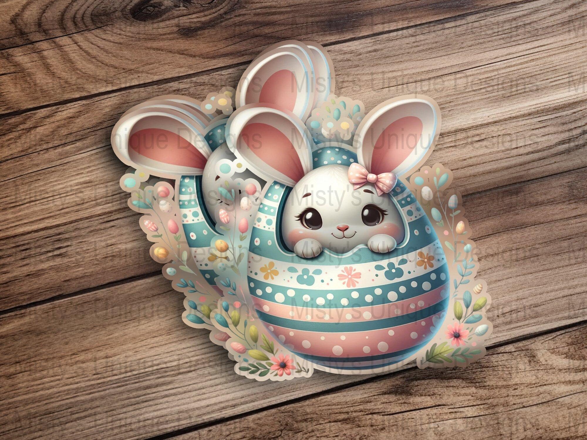 Easter Bunny Clipart, Cute Rabbit Digital Download, Pastel Egg ...