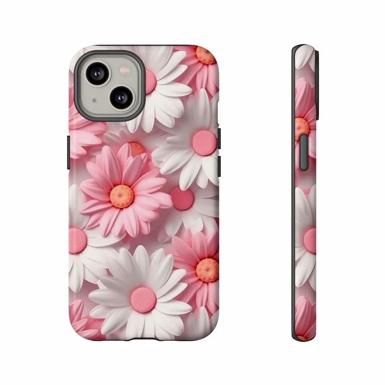 Pink Daisy Phone Case, Floral Design, Girly Aesthetic, Cute Phone Cover ...