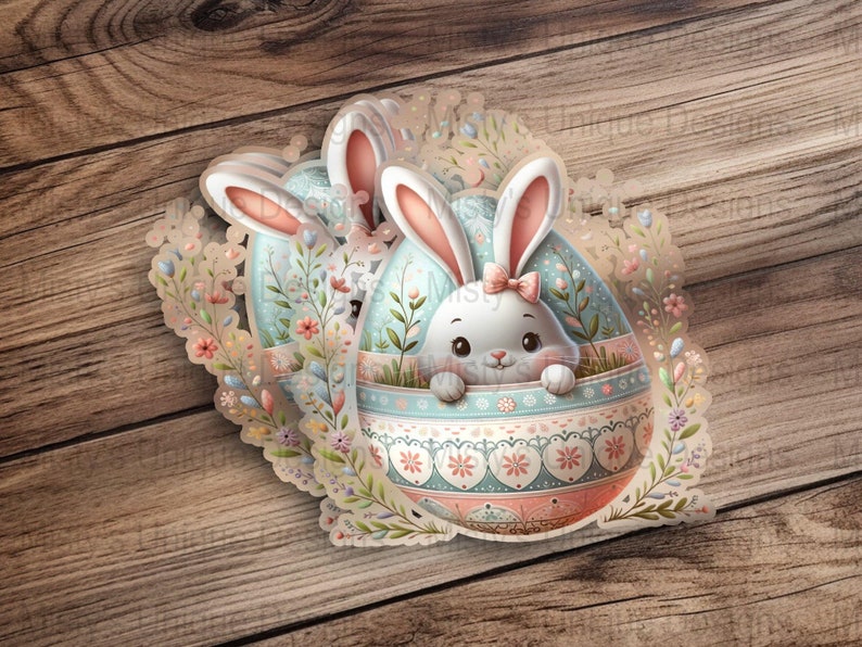 Easter Bunny Clipart PNG, Cute Rabbit Digital Download, Spring Floral ...