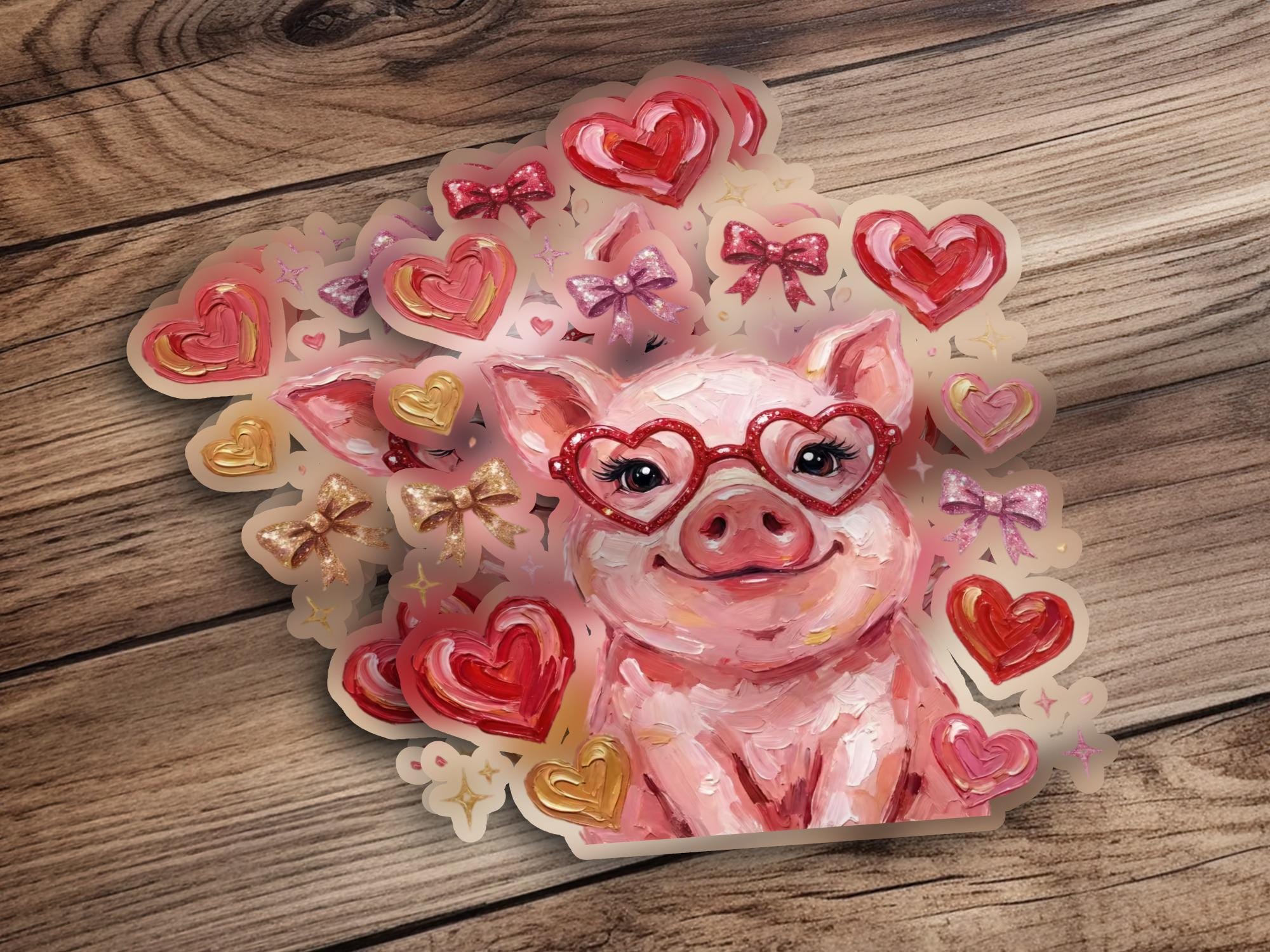 Cute Pig Clipart PNG, Valentine Pig Digital, Heart Glasses Pig, Animal ...