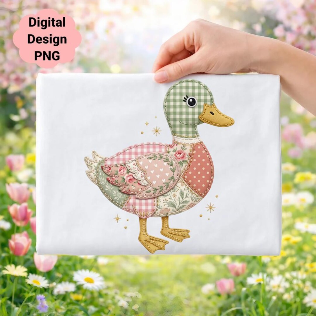 Patchwork Duck Clipart, Quilted Farm Animal Illustration (digital ...