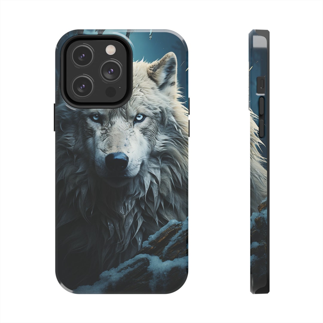 Majestic White Wolf Digital Print Design Tough Phone Case Compatible ...