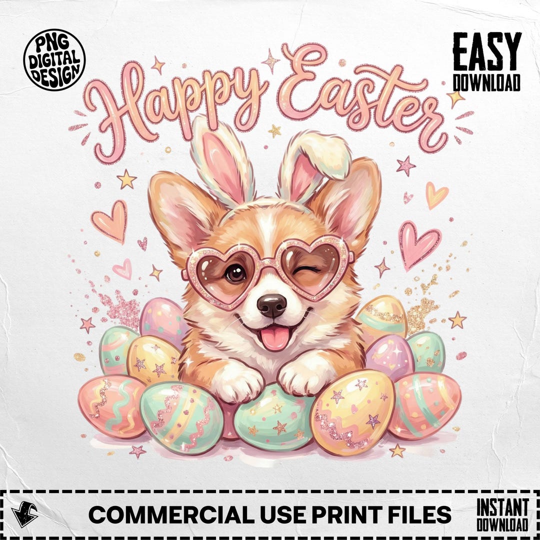 Easter Corgi Clipart, Bunny Ears Dog PNG (digital Download) - Etsy
