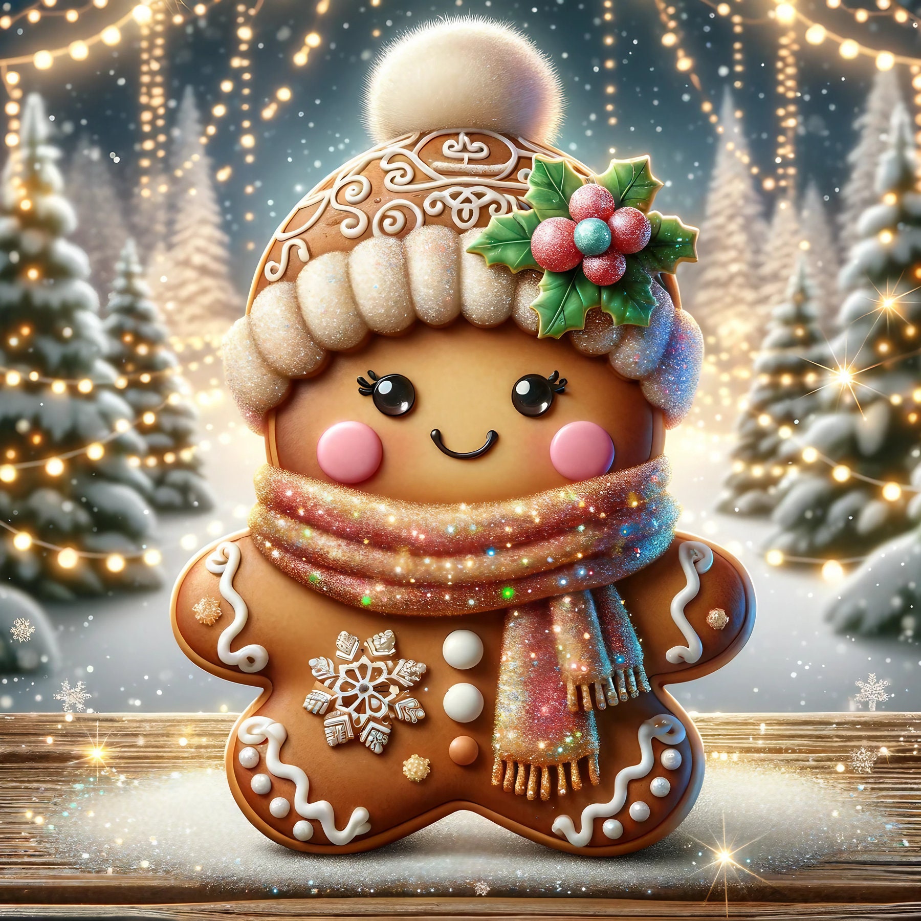 Sassy Gingerbread Girl Digital Paper, Gingerbread Girl Christmas ...