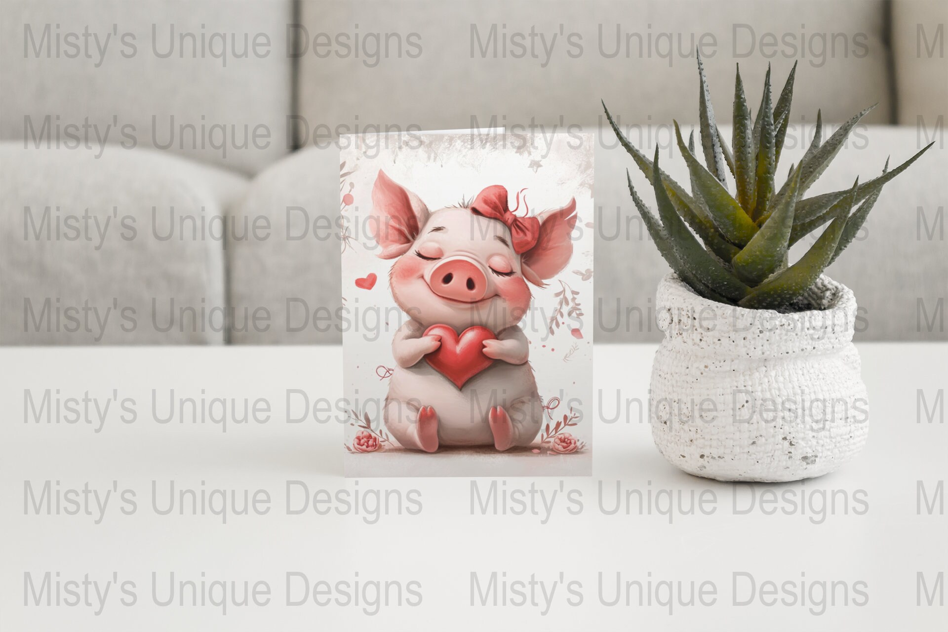 Adorable Piglet Digital Paper, Cute Pig With Heart Illustration PNG ...
