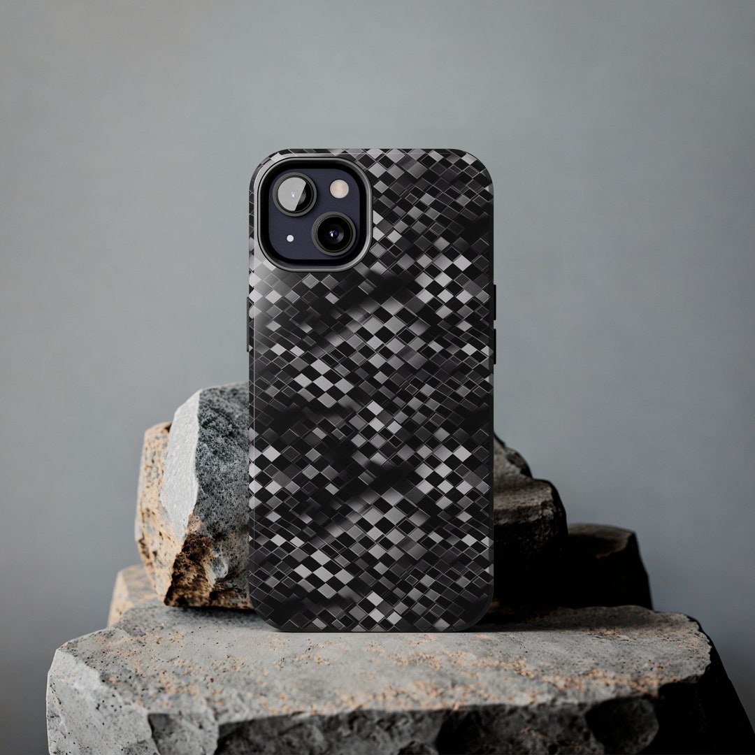 3D Checkerboard Print Pattern Design Tough Phone Case Compatible With a ...