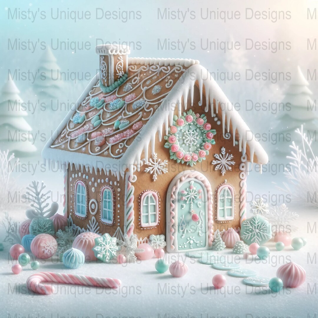 Cute Gingerbread House Digital Paper, Digital Paper PNG Download ...