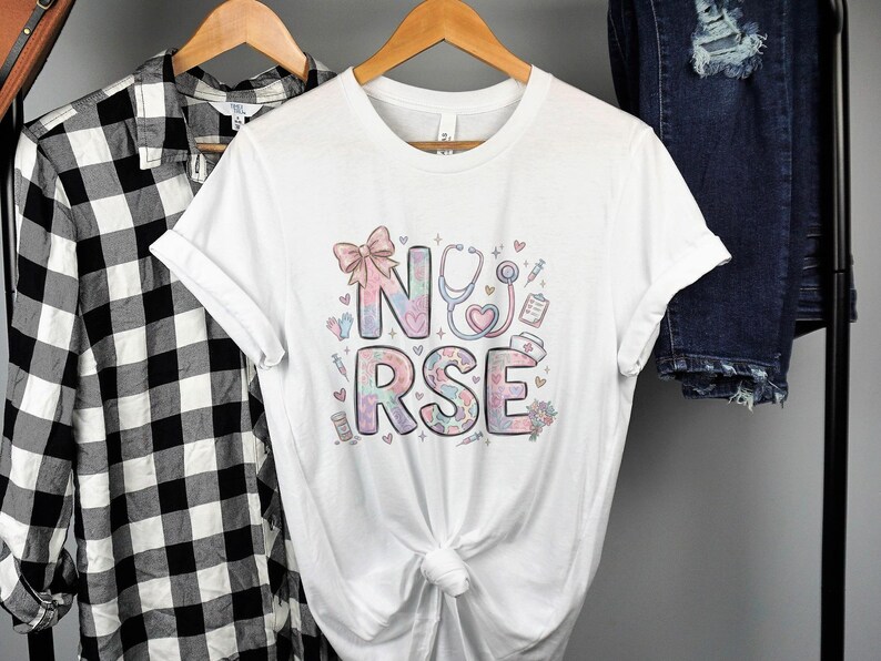 Nurse Digital Download Clipart PNG, Floral Nurse Image, Cute Nurse ...