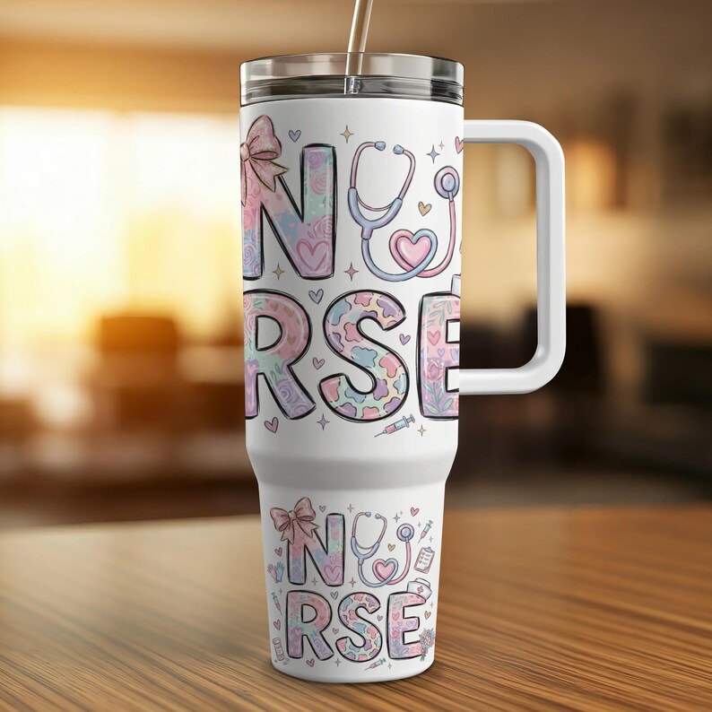 Nurse Digital Download Clipart PNG, Floral Nurse Image, Cute Nurse ...