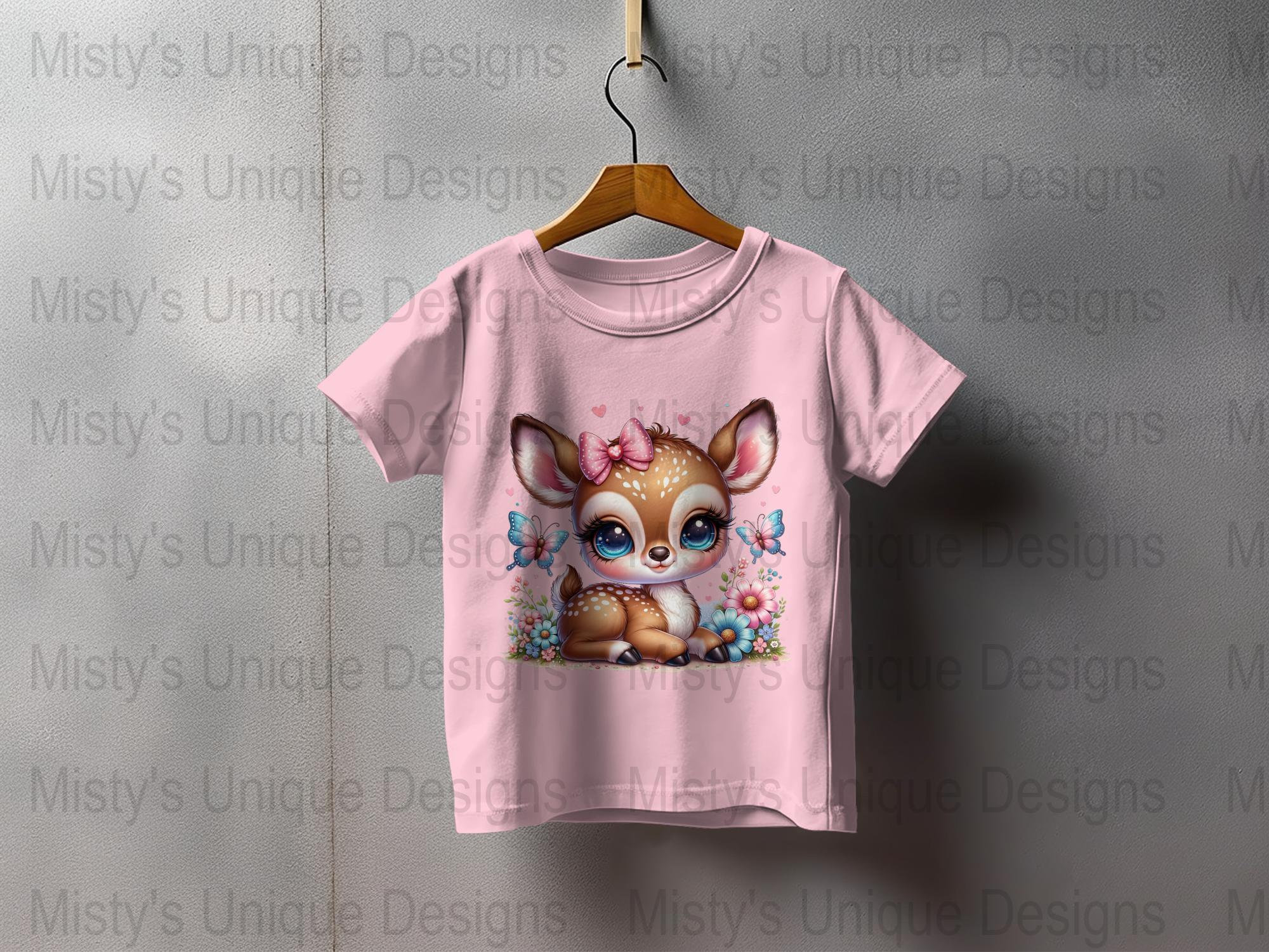 Floral Fawn Clipart, Kawaii Baby Deer PNG (digital Download) - Etsy