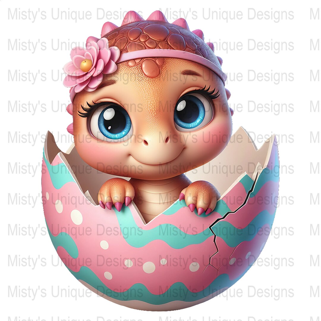 Cute Dinosaur Hatchling Clipart, Baby Dino Egg Digital Download ...