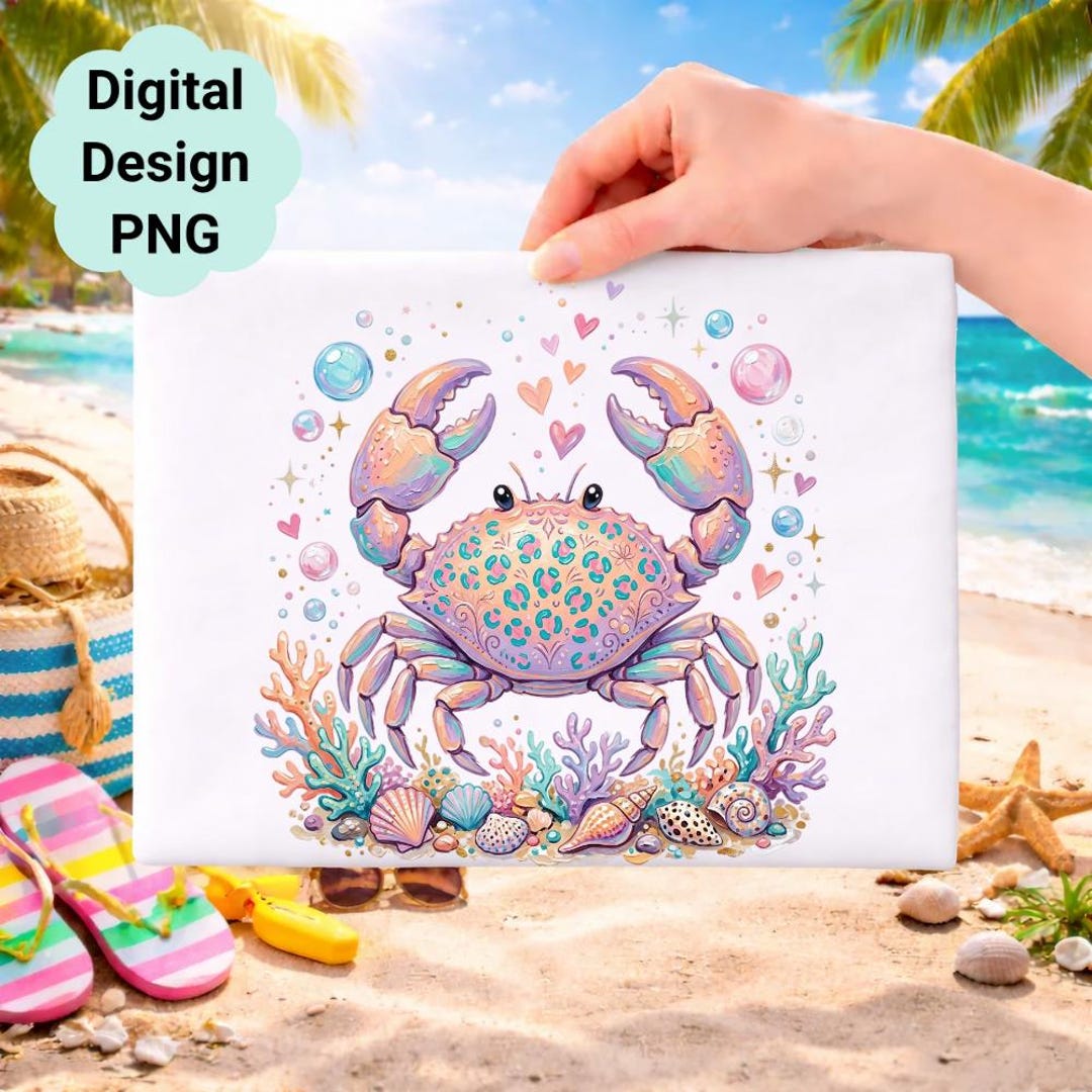 Pastel Leopard Crab Clipart, Kawaii Ocean Animal PNG (digital Download ...