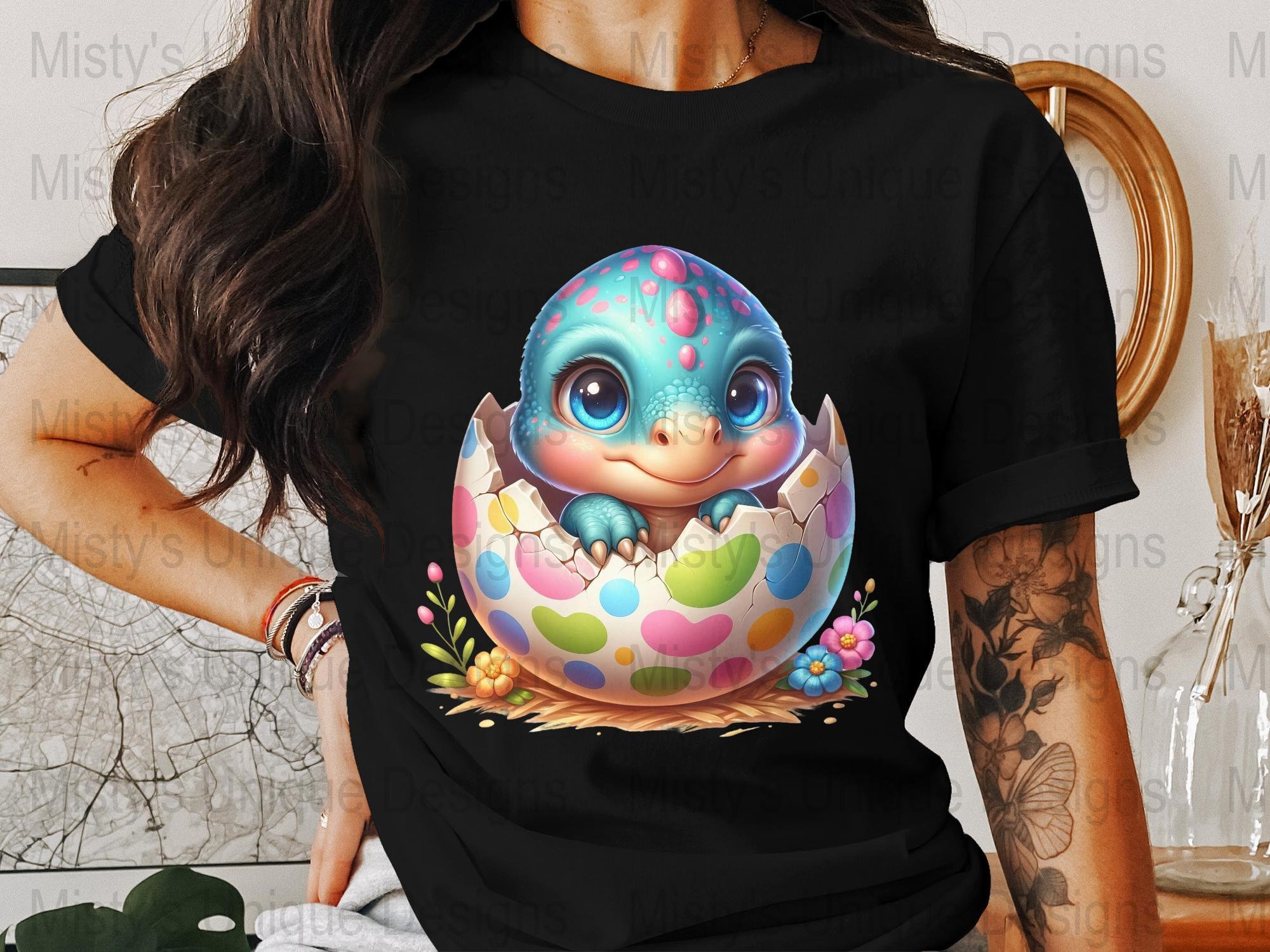 Cute Baby Dinosaur Hatching Clipart, Digital Download, Kids Nursery Art ...