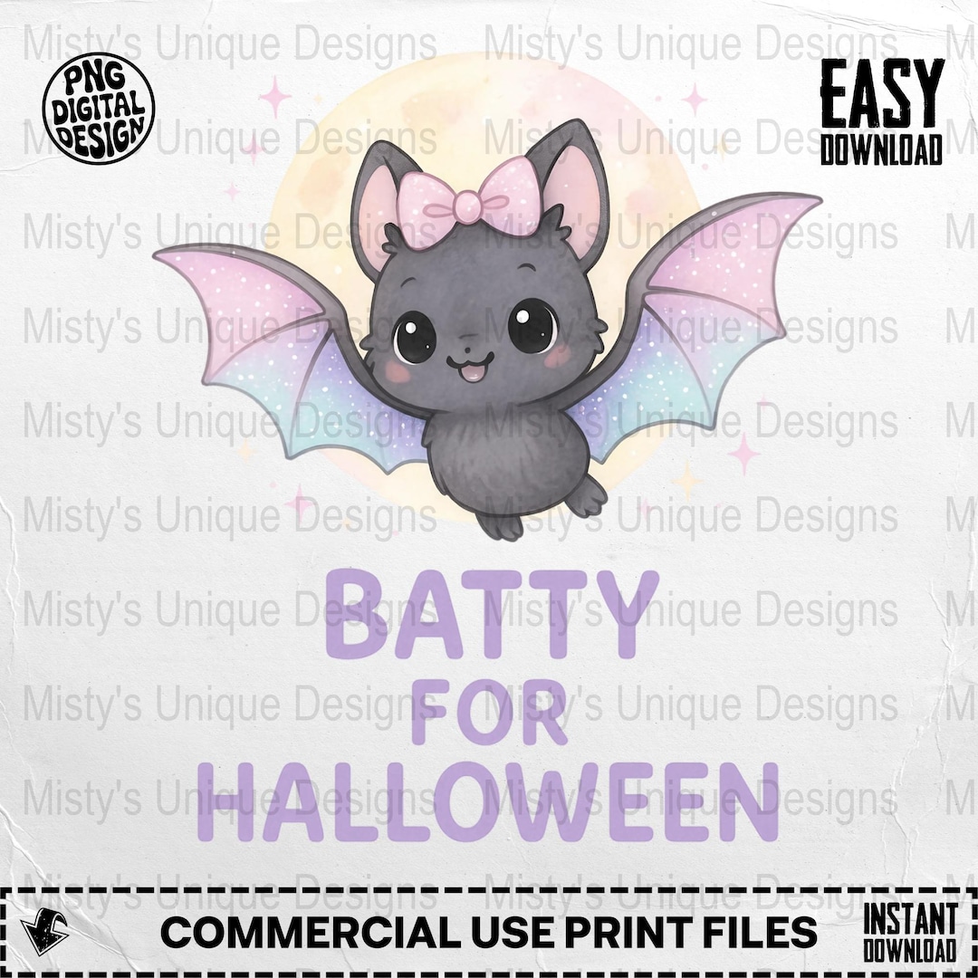 Bat Digital Download Clipart PNG, Cute Batty for Halloween PNG ...