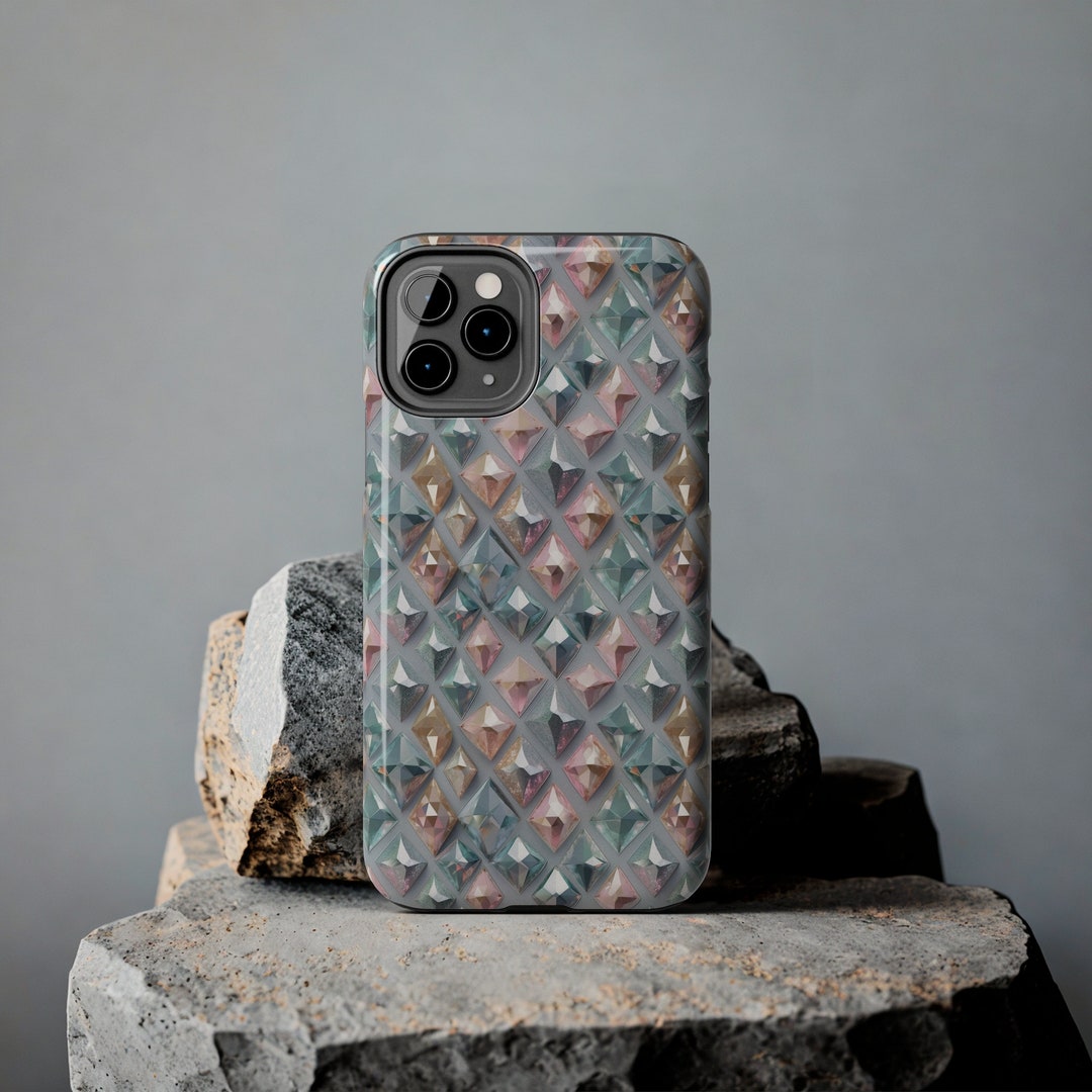 Diamond Jewel Pattern iPhone Case, Impact Resistant Phone Cover - Etsy
