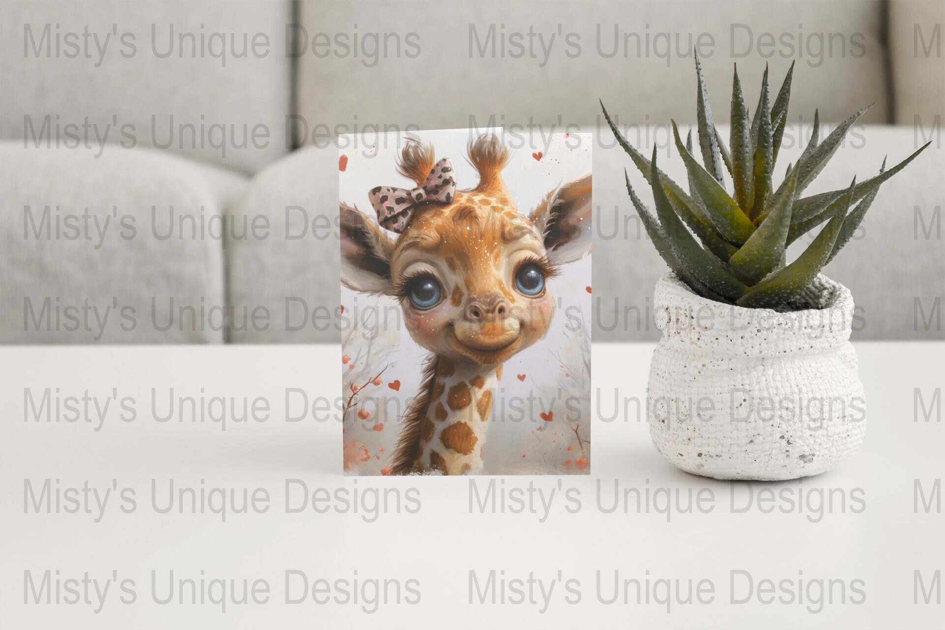 Cute Giraffe Digital Paper, Whimsical Animal PNG, Heart Illustration ...