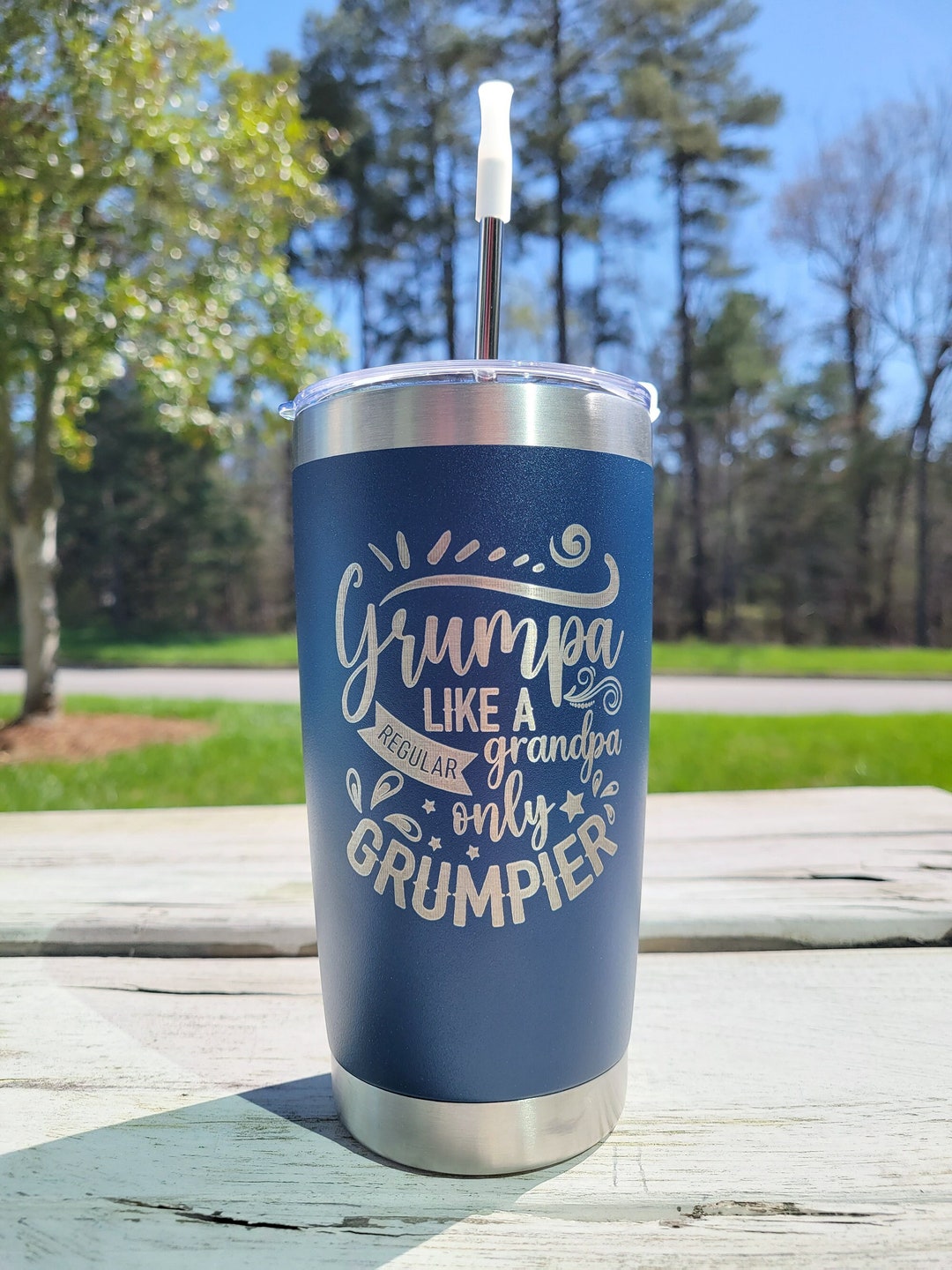 Grumpa, Grumpy Grandpa, FREE CUSTOMIZATION, Engraved 20 Oz Stainless ...