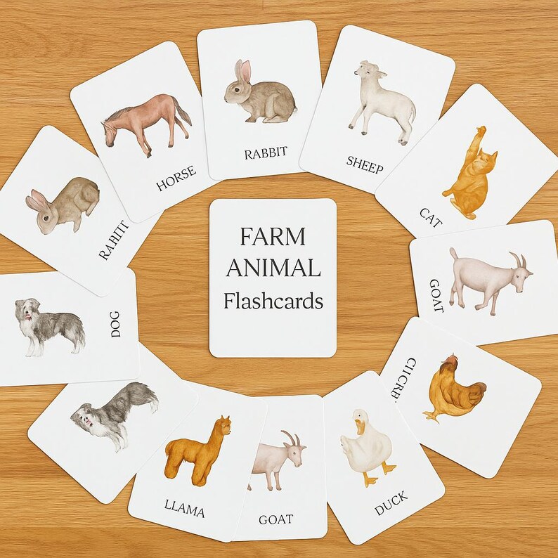 Farm Animal Flashcards Printable | Montessori Inspired Early Learning ...