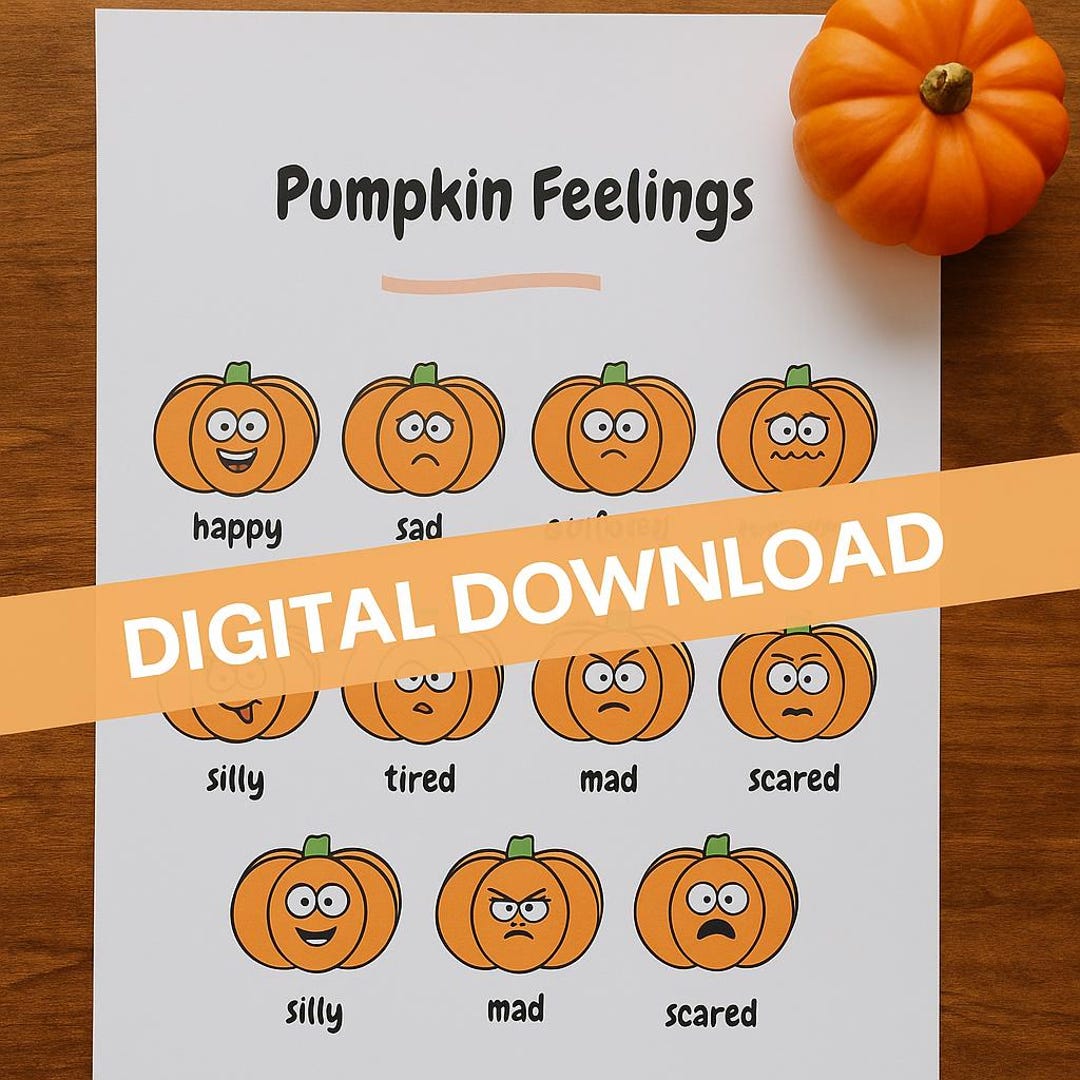 Pumpkin Feelings Chart Printable | Fall Classroom Decor (digital ...