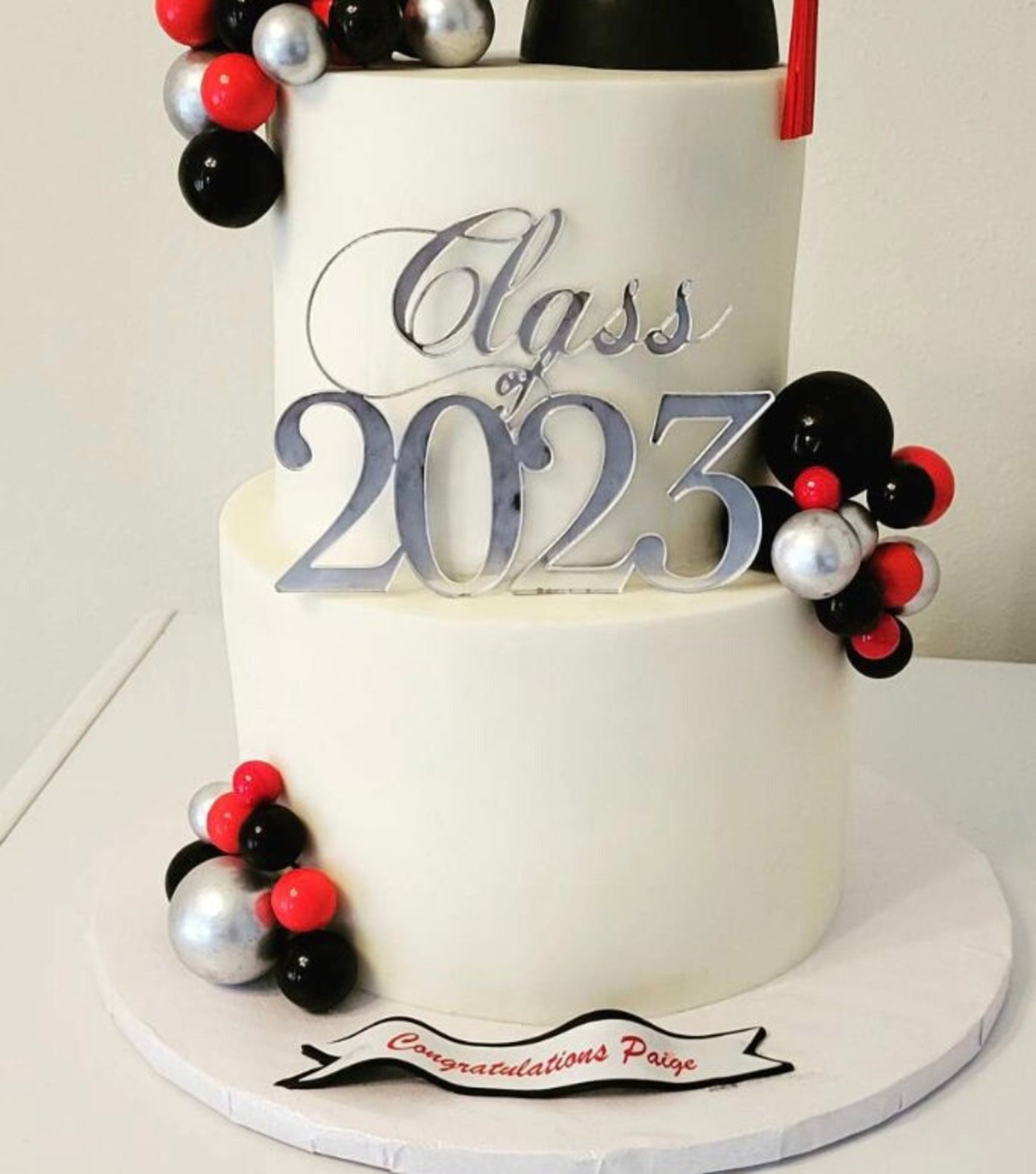 Class of 2024 Cake Charm Mirror Gold Cake Charm Graduation Cake ...
