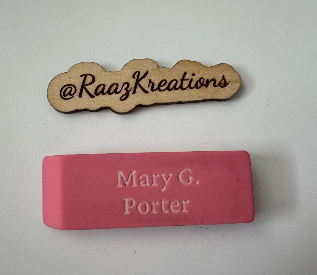 Personalized Engraved Pink Eraser | Back to School | Student Gift - Etsy