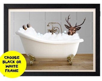 Bathroom Deer Art - Etsy