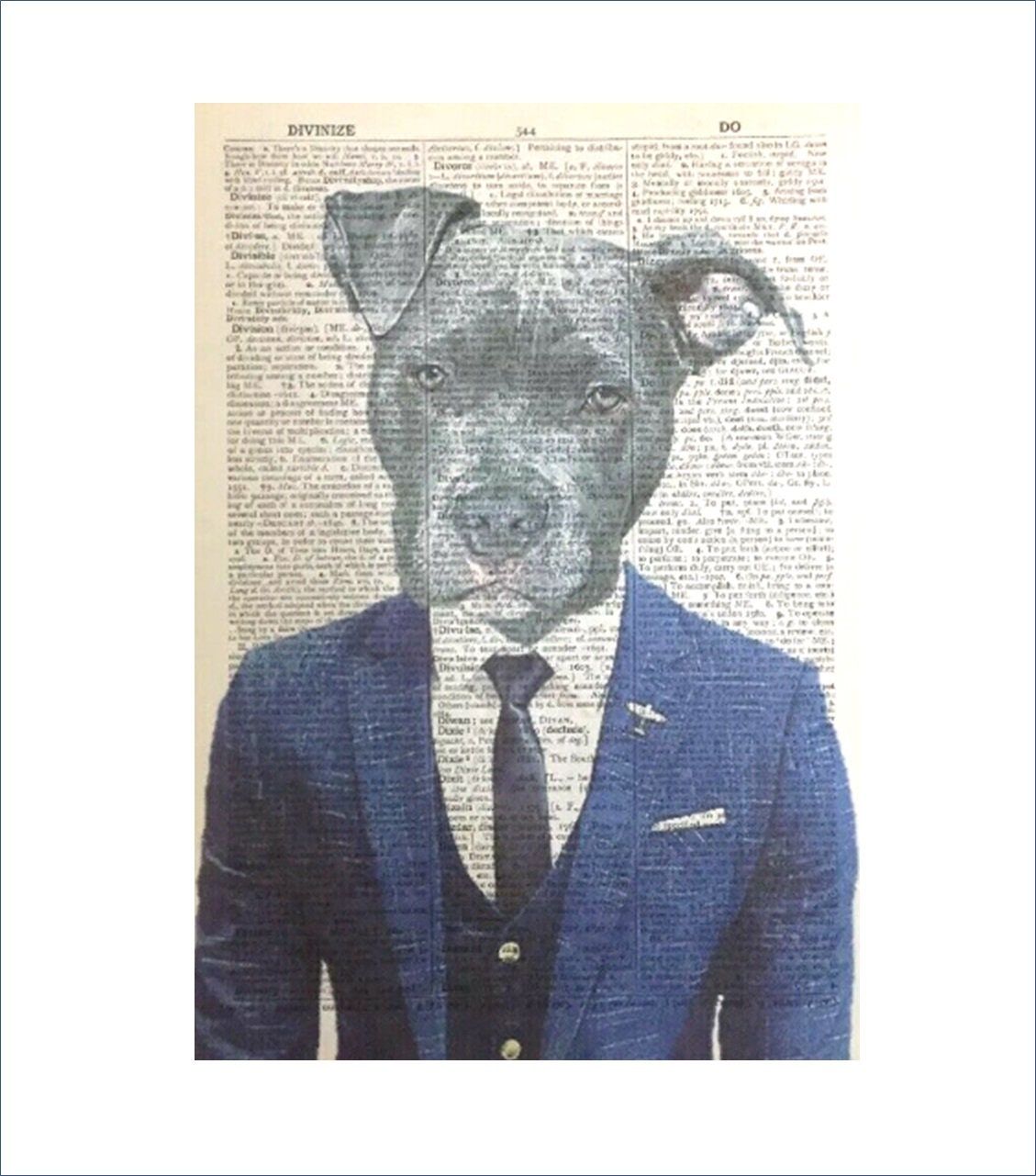 Staffordshire Bull Terrier Blue Staffy Staffie Dog Print - Etsy UK