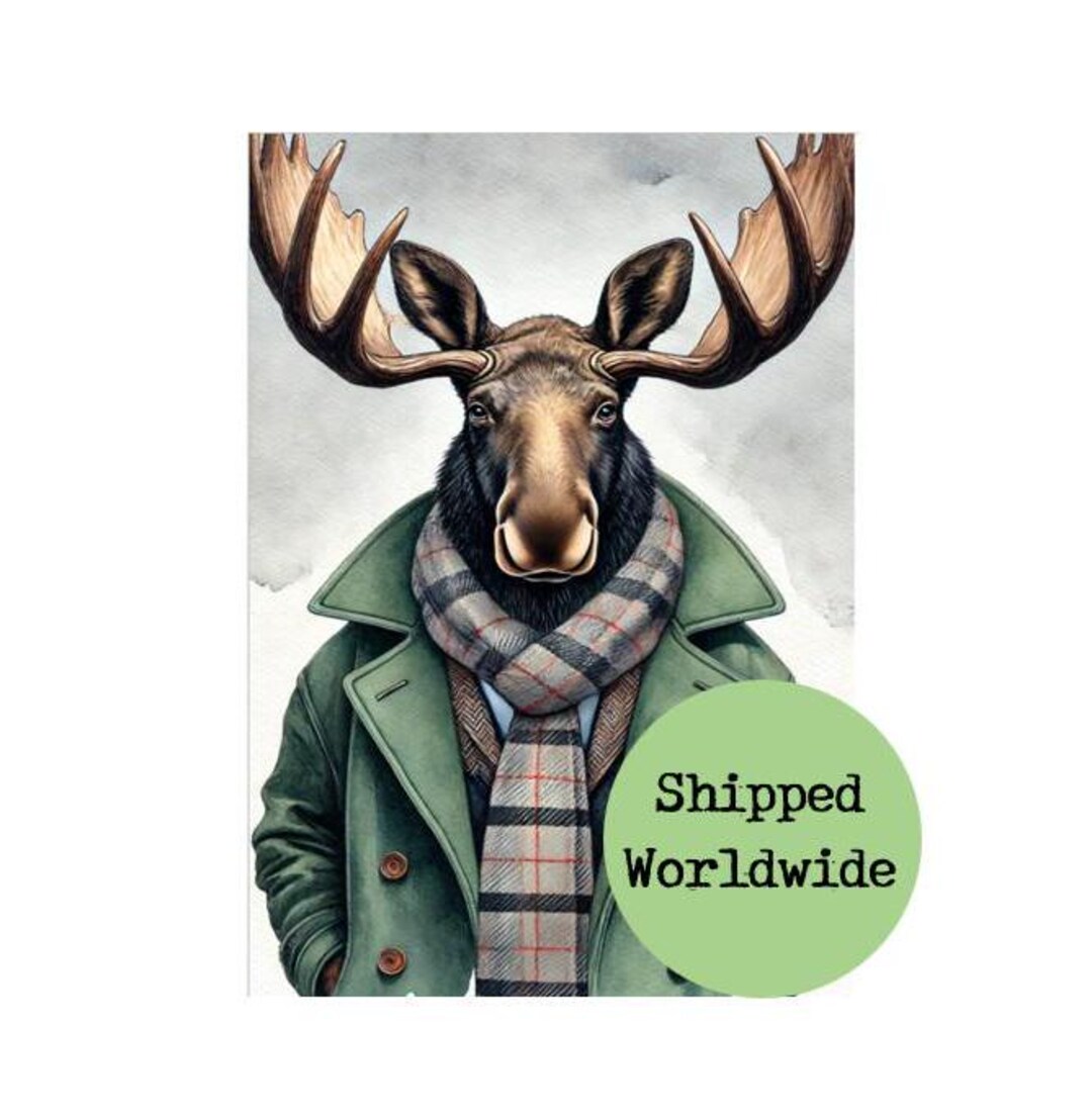 Moose Portrait - Hipster Animal Picture - Woodland Forest Wall Art ...