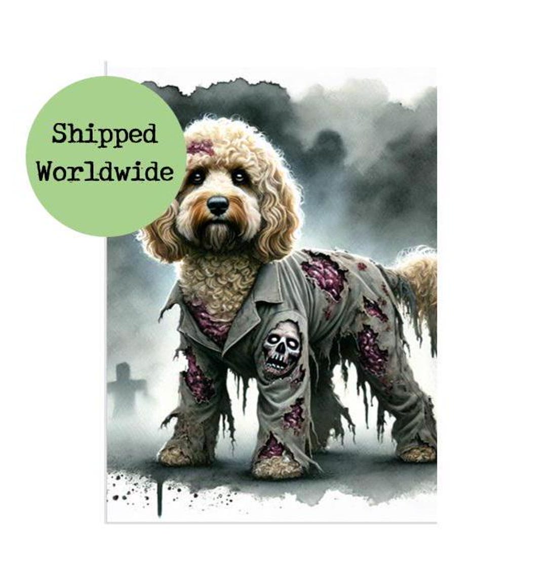 Cockapoo Zombie Print Cockerpoo in Halloween Costume Picture Halloween ...