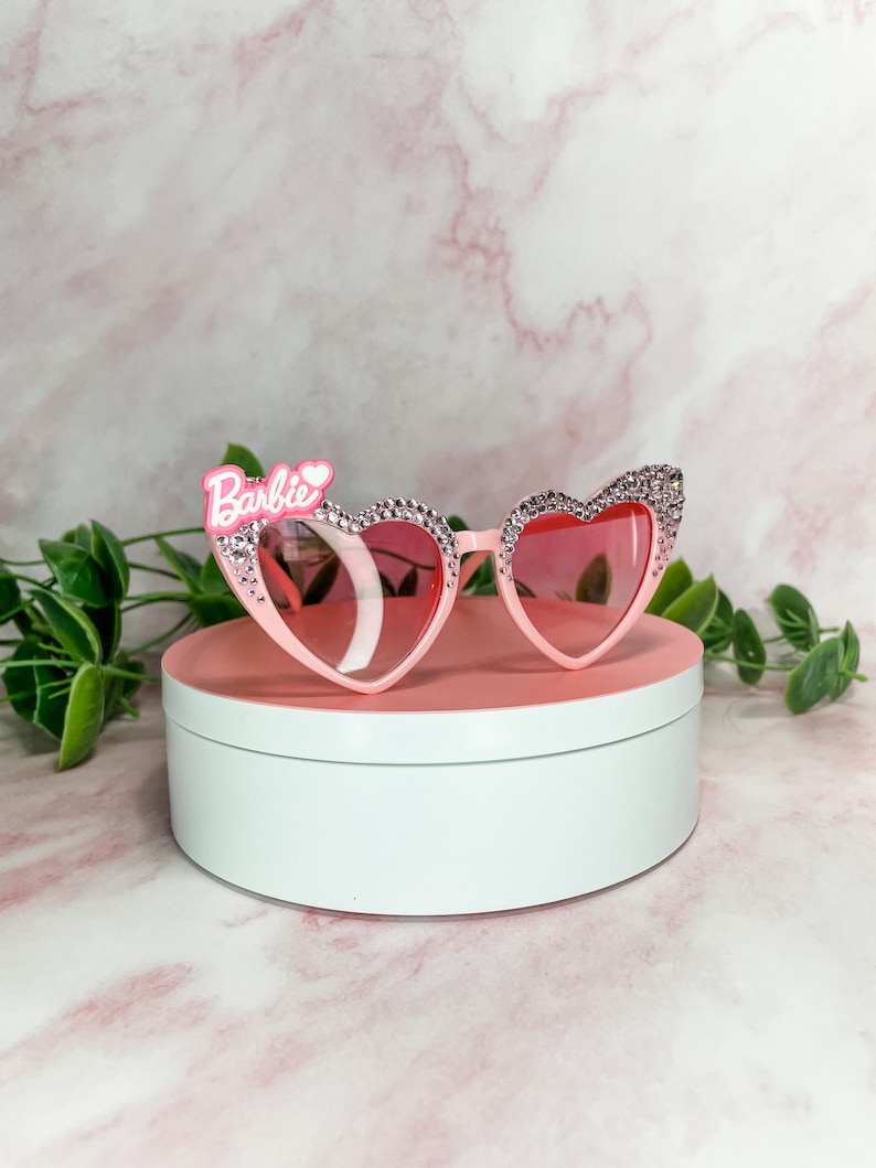 The Sweetheart Sunnies Barbie Heart Rhinestone Sunglasses for - Etsy