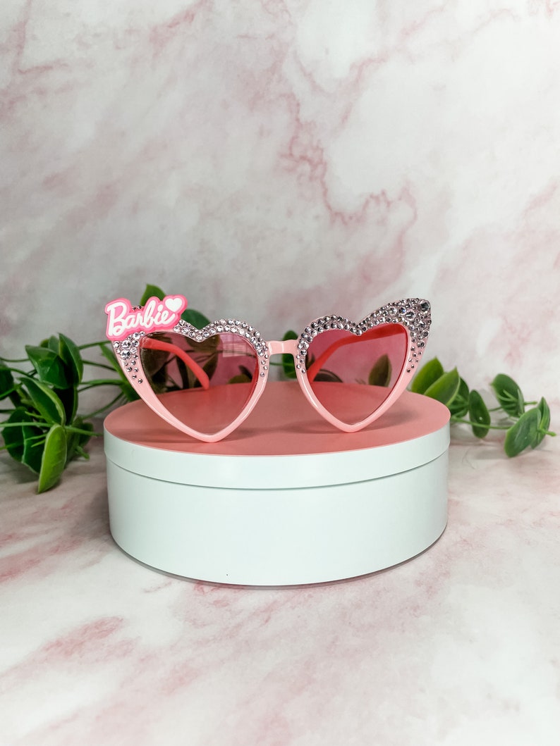 The Sweetheart Sunnies Barbie Heart Rhinestone Sunglasses for - Etsy