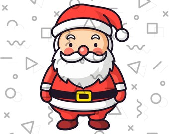 Santa Claus, Simple Vector Illustration, Hand-drawn Jolly Santa Claus ...