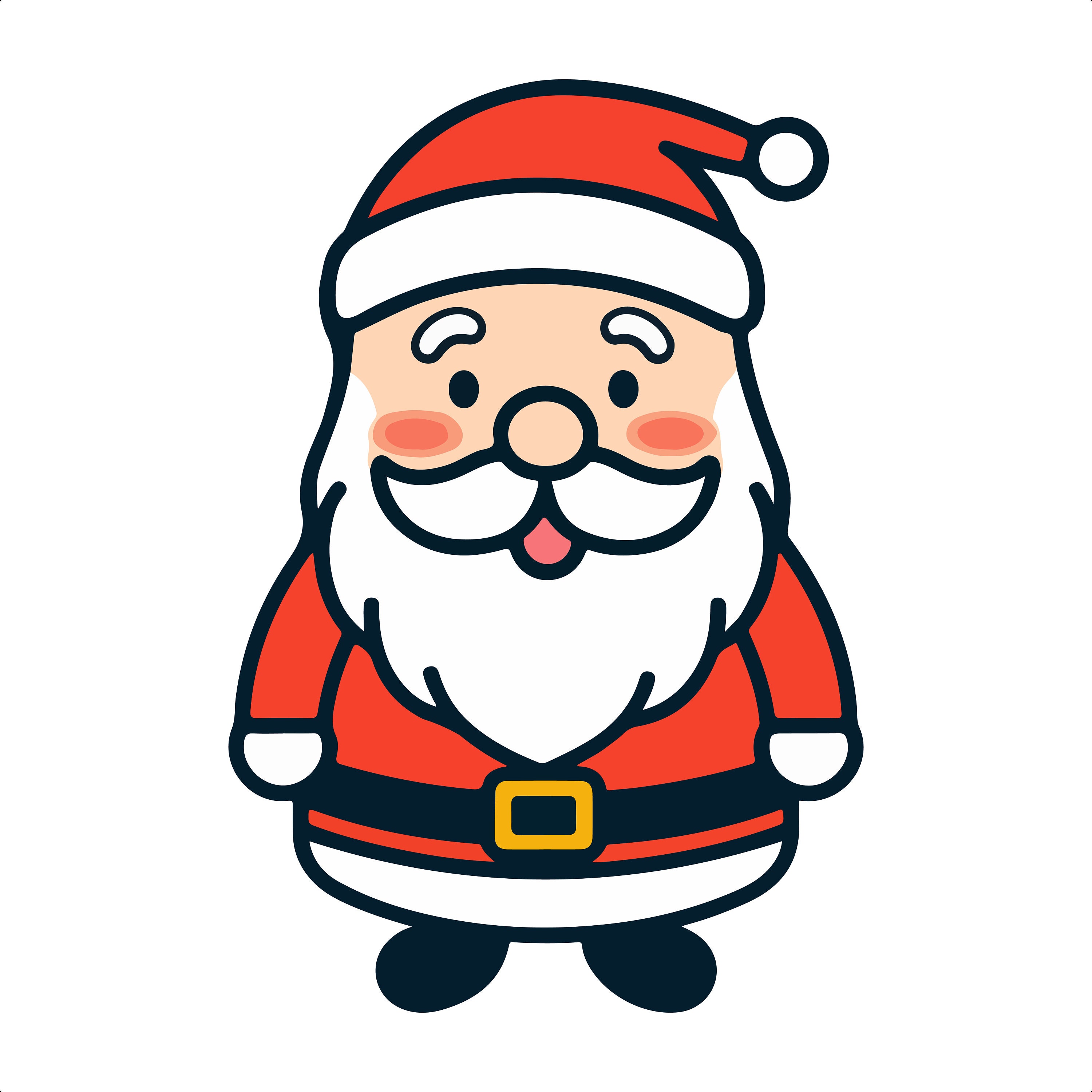 Hand-drawn Jolly Santa Claus Unique Festive Holiday Art for Decor and ...