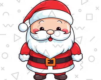 Hand-drawn Jolly Santa Claus Unique Festive Holiday Art for Decor and ...