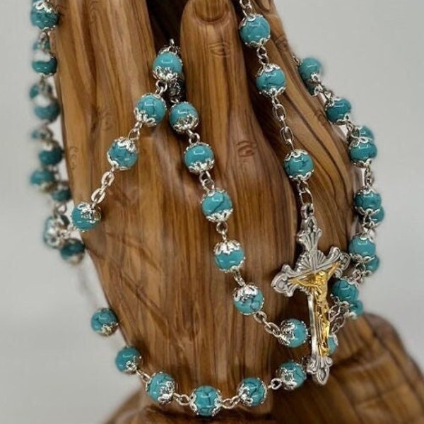 Teal Rosary - Etsy