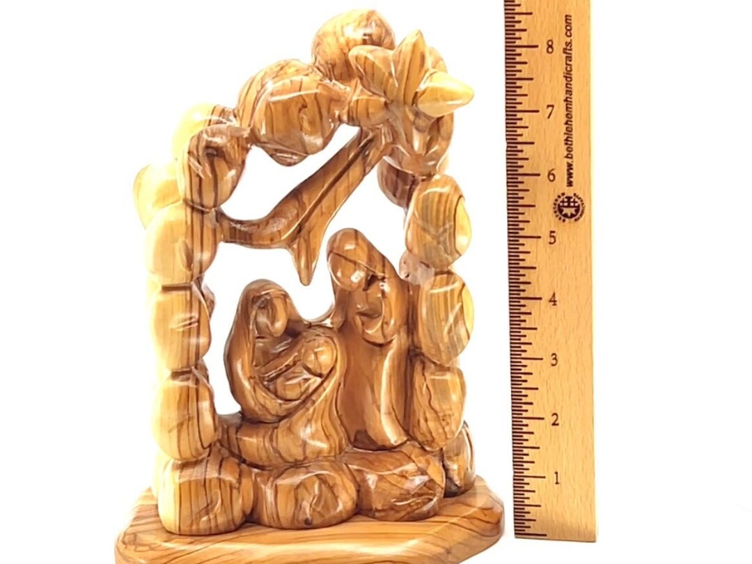 Nativity Scene Star Sculpture, the Holy Family Manager Carving 5.9 ...